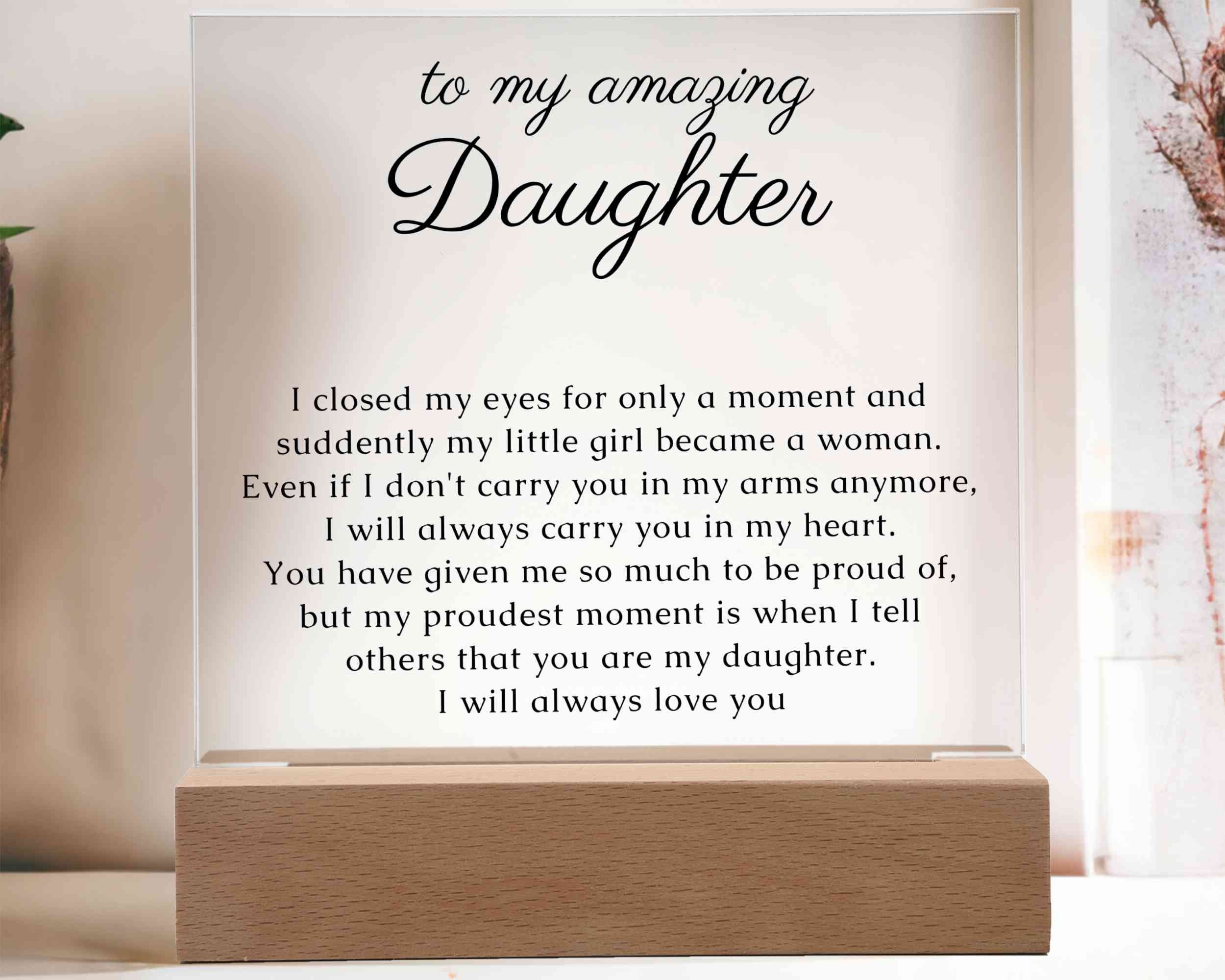 Acrylic Plaque With LED Light Personalized Daughter Gift Custom Gift ...