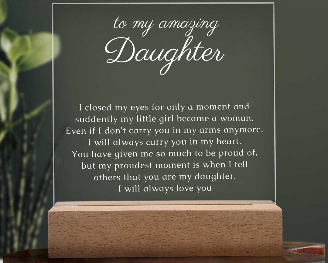 Personalized Gift for Daughter Custom Acrylic Plaque With LED Light to ...