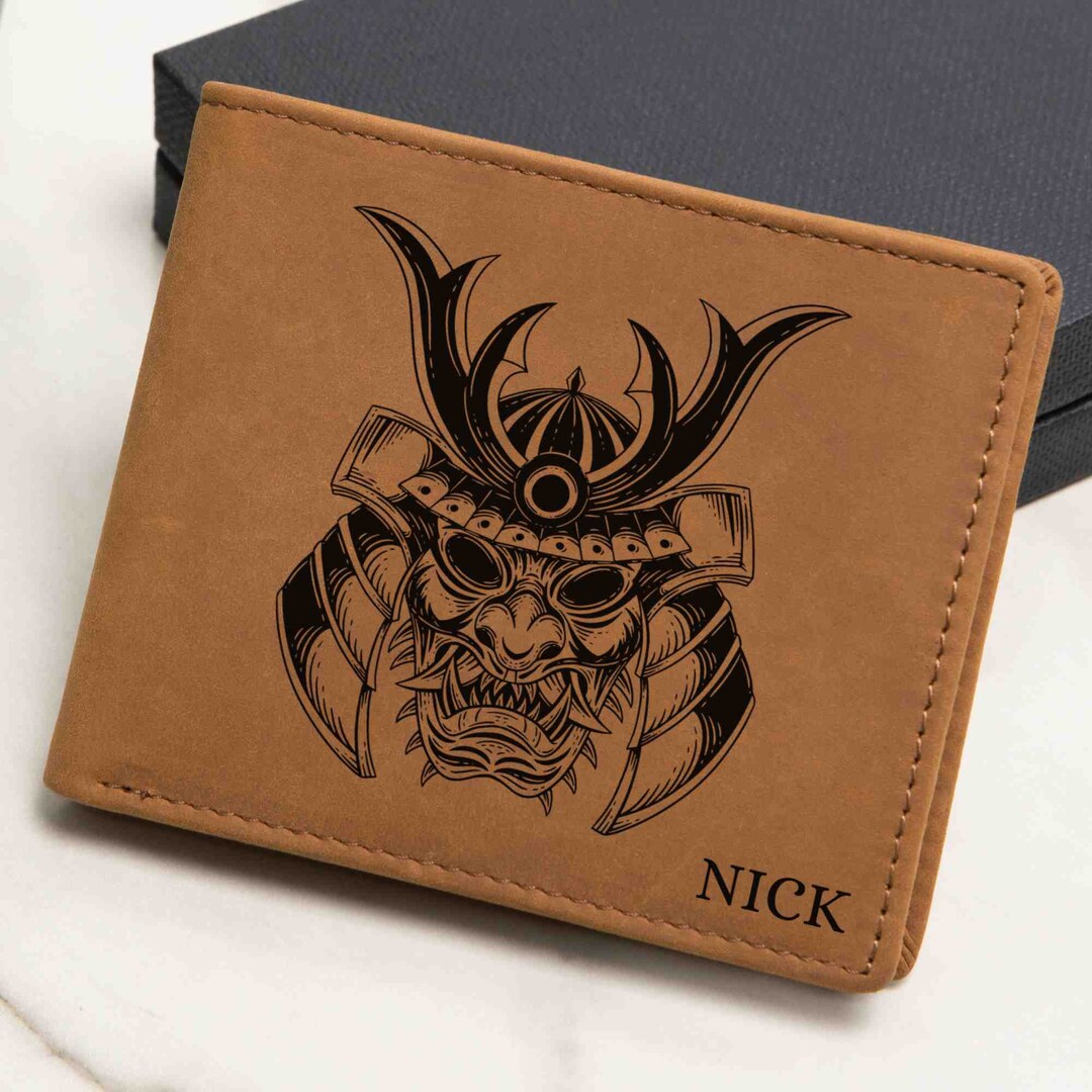 Personalized Wallet With Name or Initials Gifts for Men Warrior Graphic ...