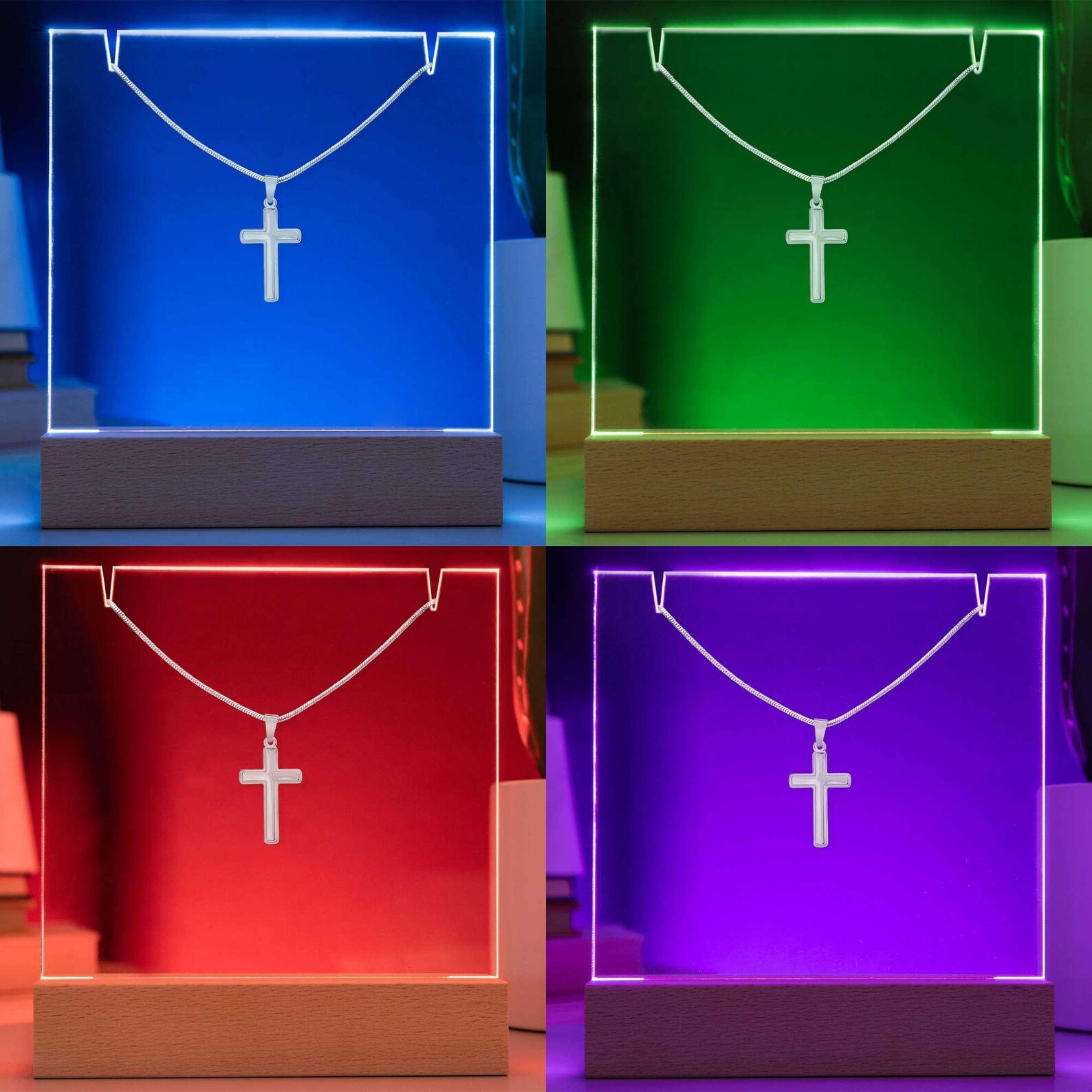 Custom Bonus Son Gift Personalized Acrylic Plaque With LED Light Cross ...