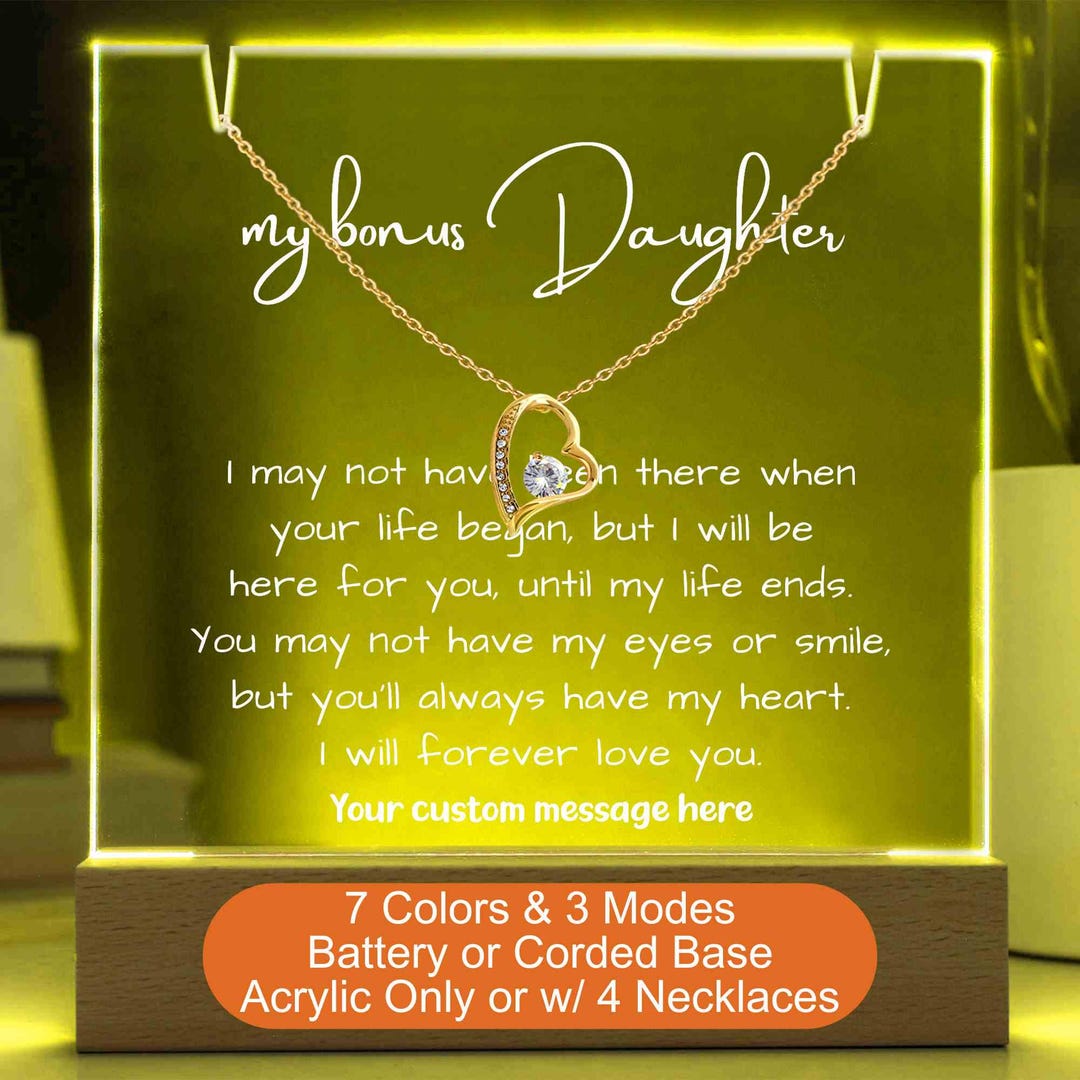 Custom Acrylic Plaque LED Light Personalized Bonus Daughter Gift LED ...