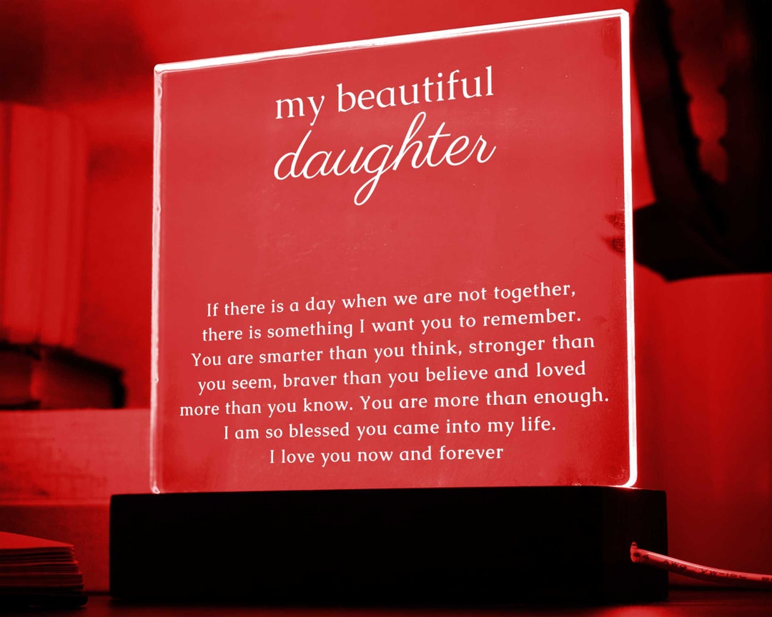 Custom Gift for Daughter Personalized Acrylic Plaque With LED Light to ...