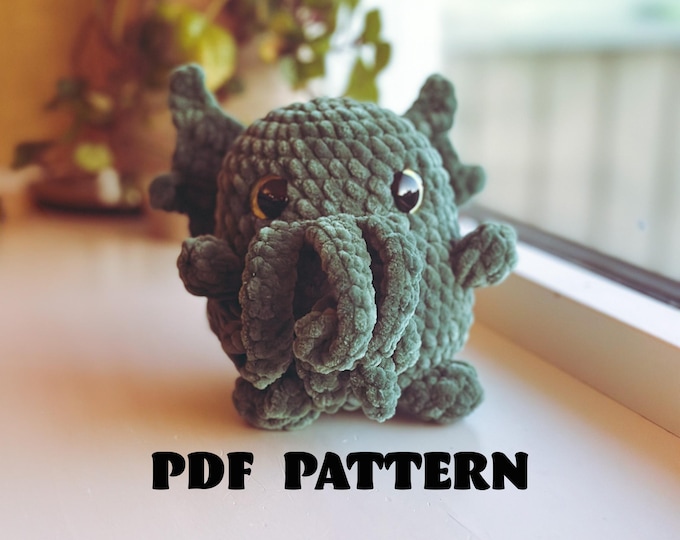 Crochet Pattern for Cthulhu, Sitting Kawaii Cthulhu, MTP Designs ...
