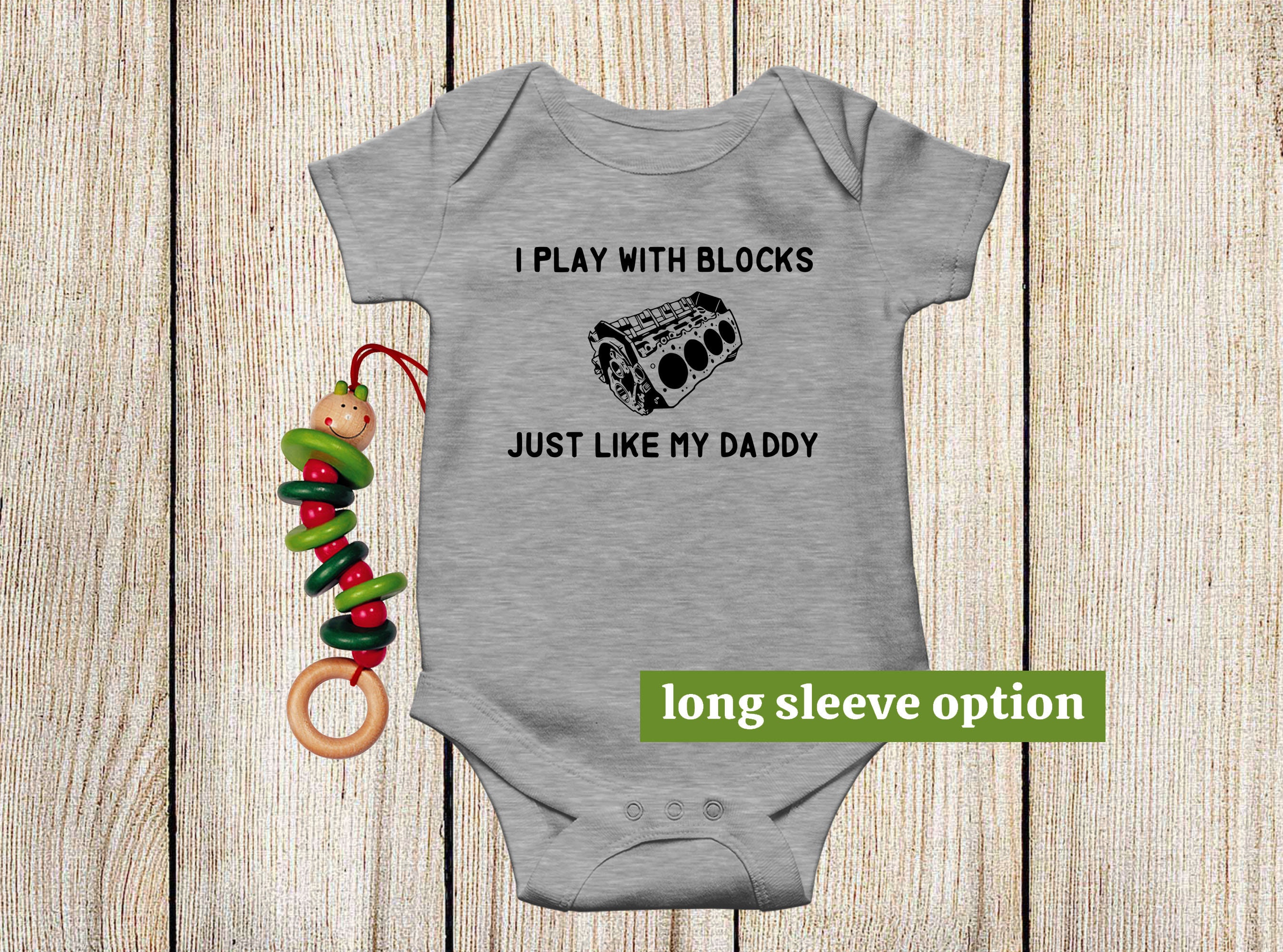 Mechanic Blocks Baby Bodysuit: Daddy's Future Blockhead Outfit - Etsy