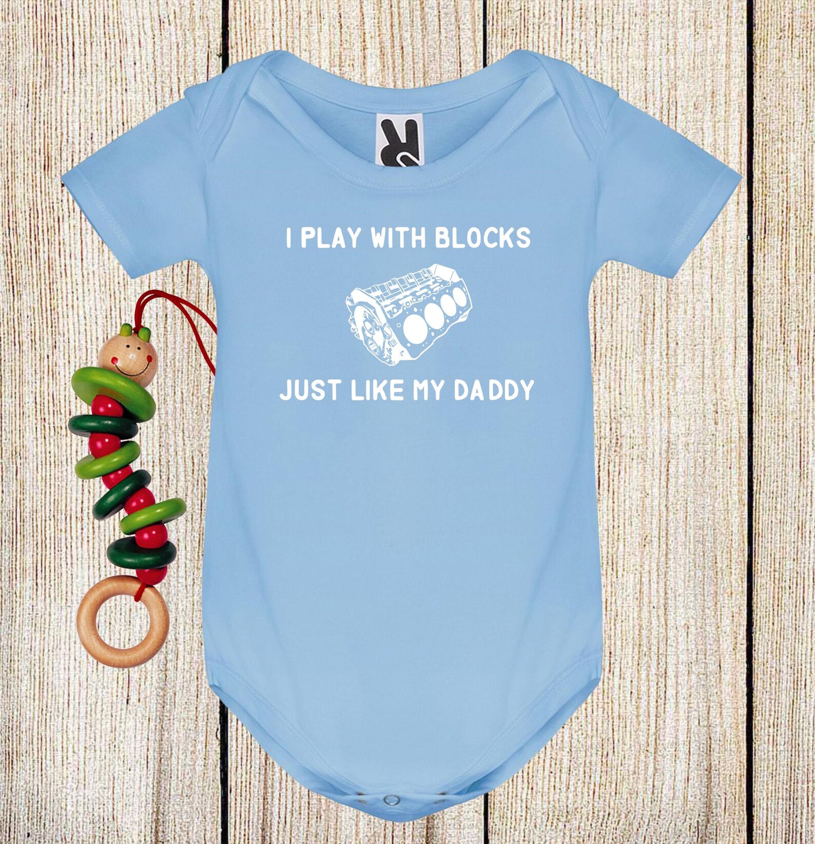 Mechanic Blocks Baby Bodysuit, Daddy Mechanic, Future Blockhead, Funny ...