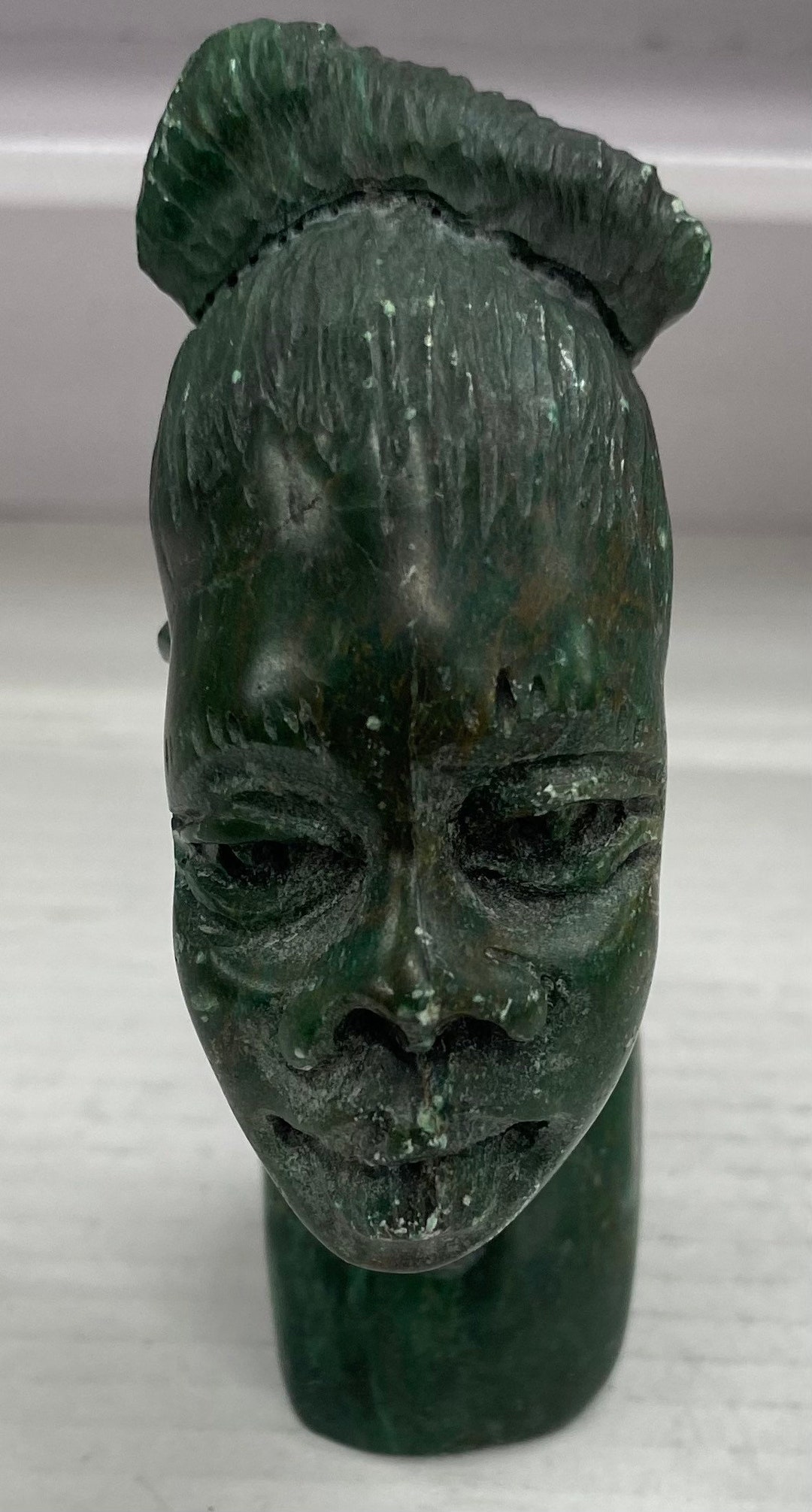 Carved Green Verdite Stone African Shona Tribe Bust Sculpture - Etsy