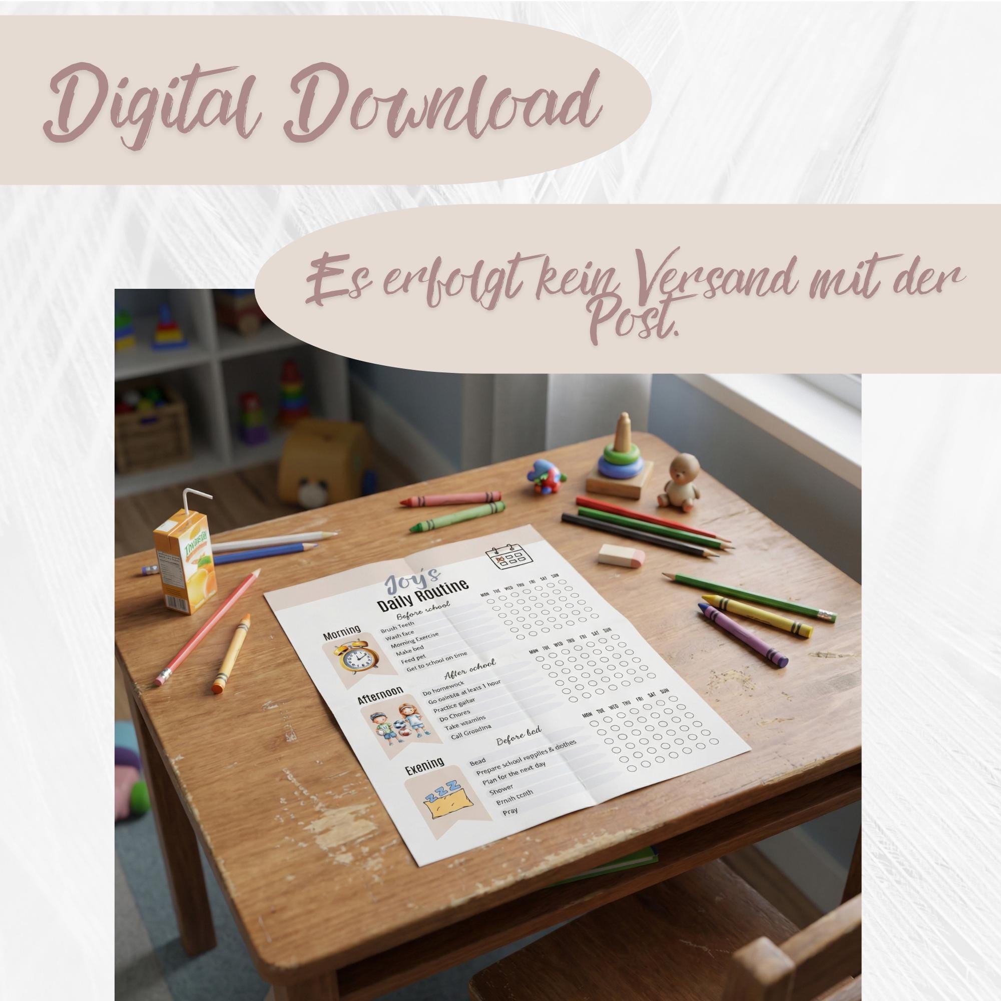 Daily Routine Calendar for Children, Morning, After School and Evening ...