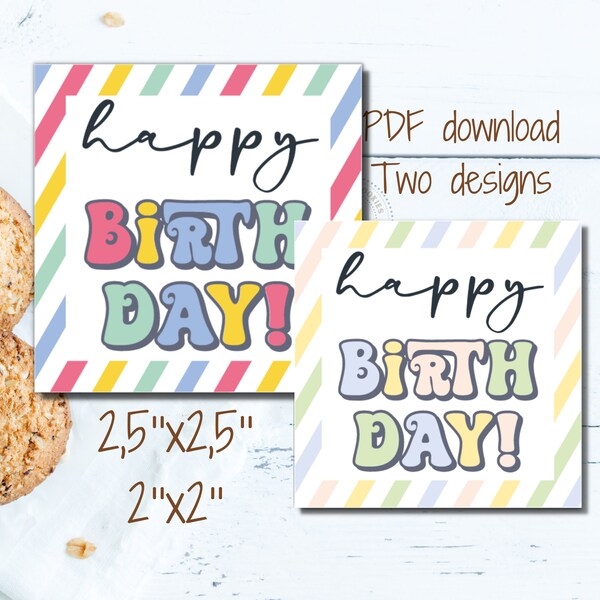 Happy Birthday Cookie Card - Etsy