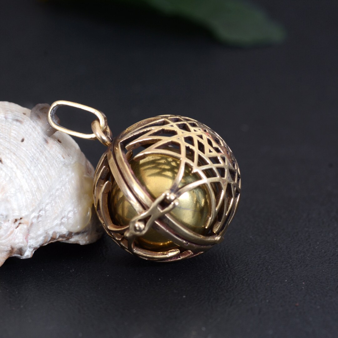 Brass Bell Pandent, High Vibration, Flower of Life, Harmony Bell ...