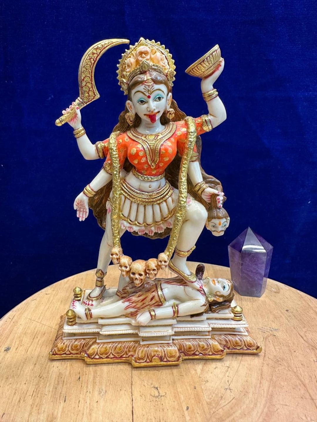 Kali Statue, 19 CM Kali Goddess Statue, Marble Kali Parvati Statue ...