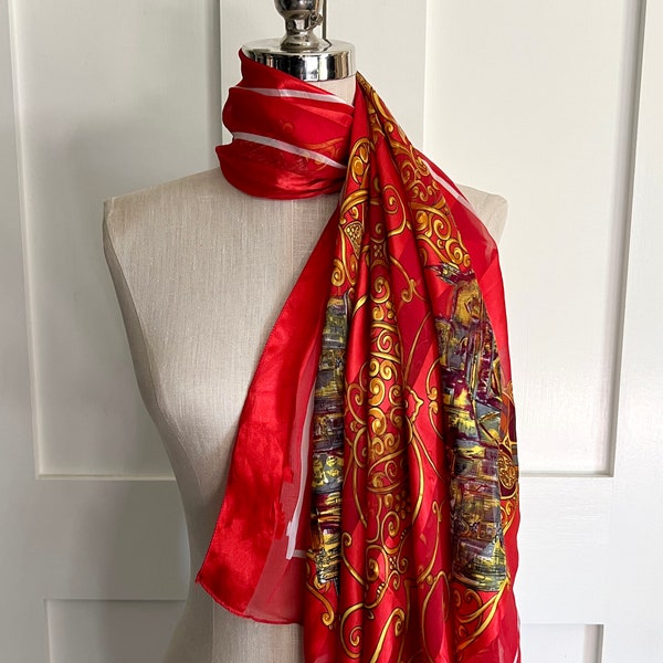 Burgundy Red Scarf - Etsy