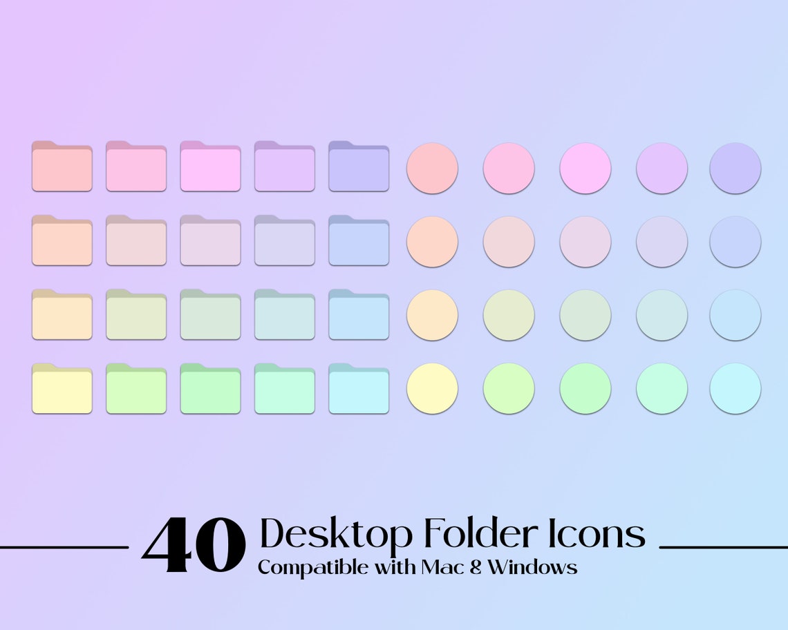 40 Pastel Desktop Folder Icons for Mac & PC Mac Icons | Etsy