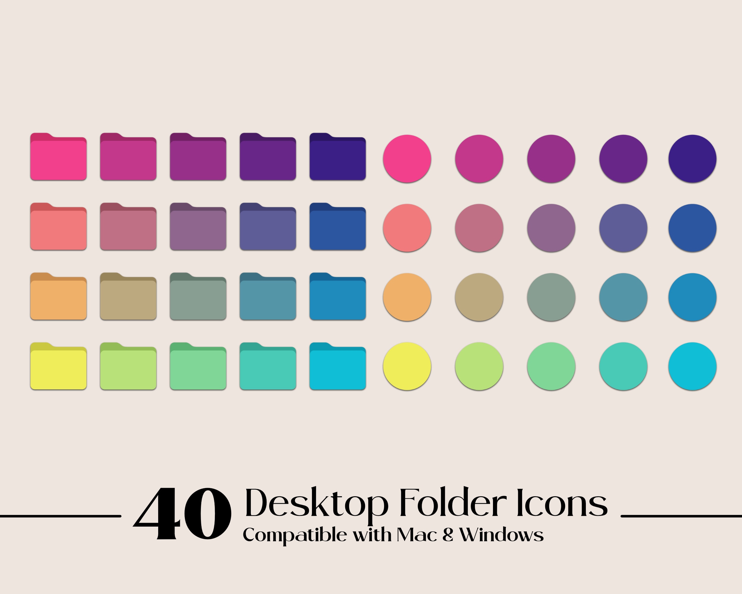 40 Bright Desktop Folder Icons for Mac & PC | Mac Icons | Windows Icons ...