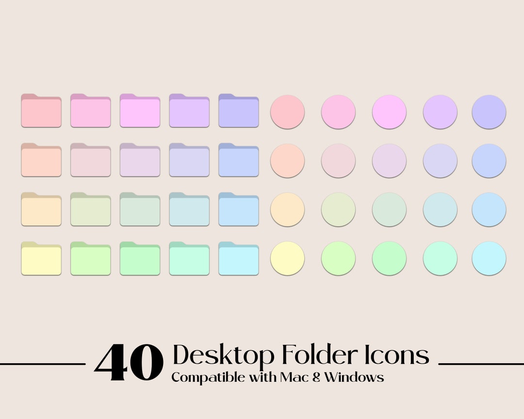 40 Pastel Desktop Folder Icons for Mac & PC | Mac Icons | Windows Icons ...