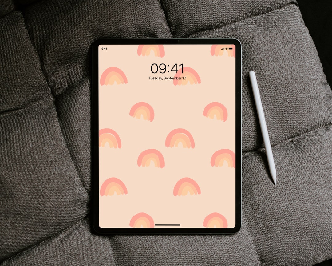 Retro Rainbow iPad Wallpaper Digital Download - Orange Aesthetic ...