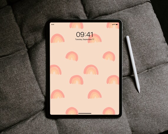 Retro Rainbow Ipad Wallpaper Digital Download Orange | Etsy