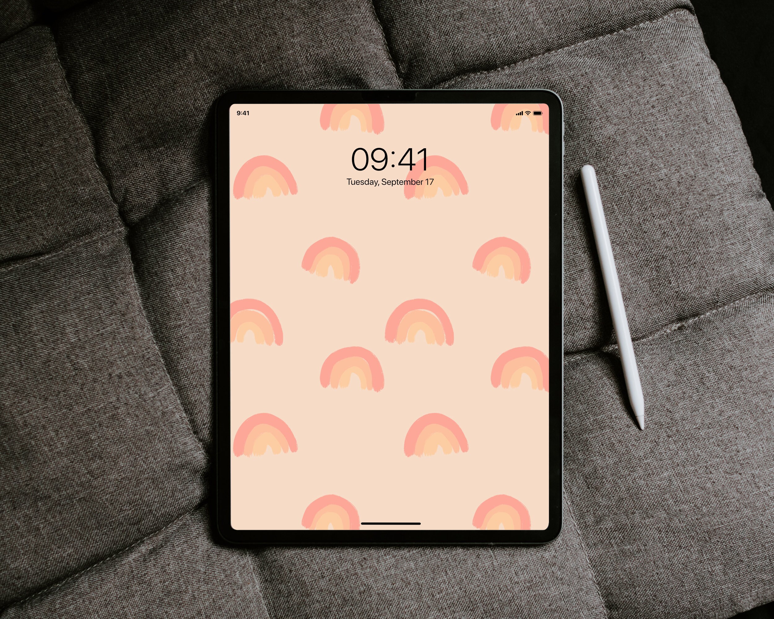 Retro Rainbow iPad Wallpaper Digital Download Orange Aesthetic ...