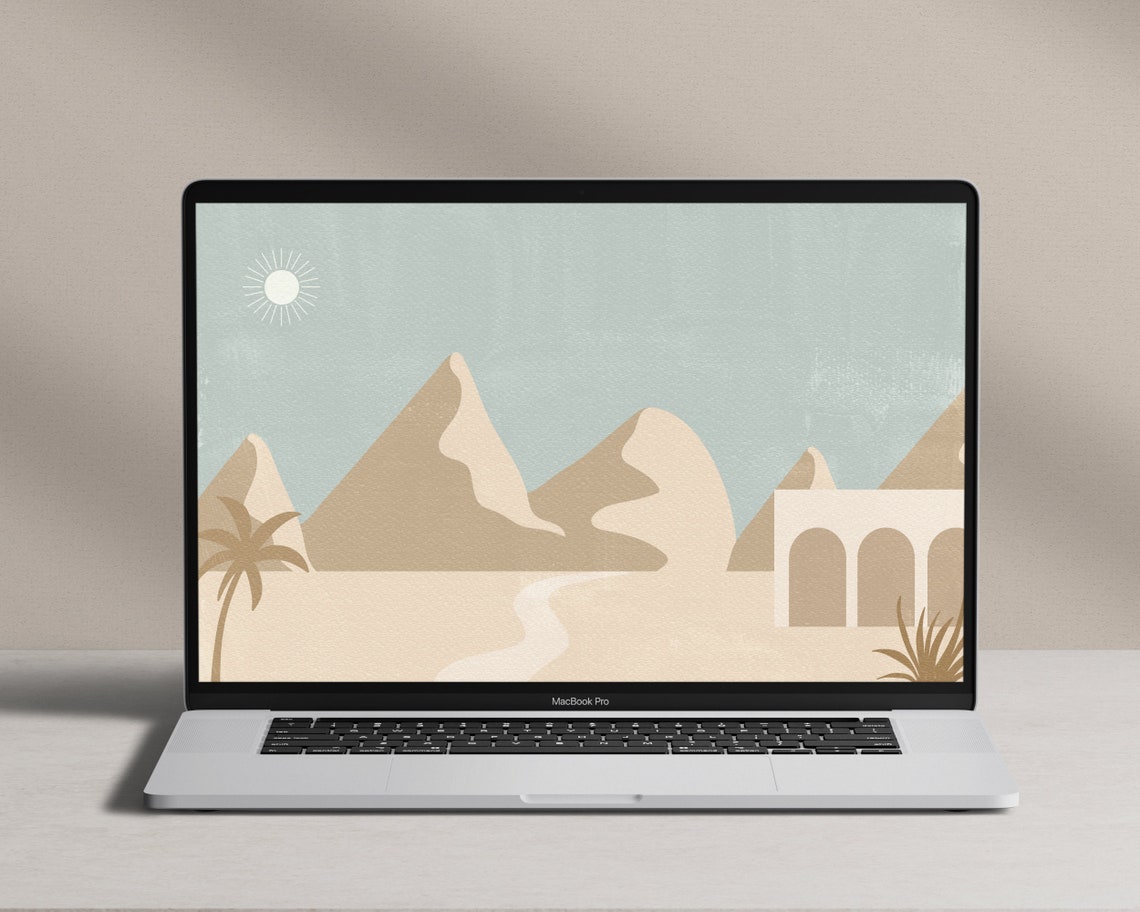 2 Day and Night Desert Landscape Desktop Wallpaper Digital Download ...
