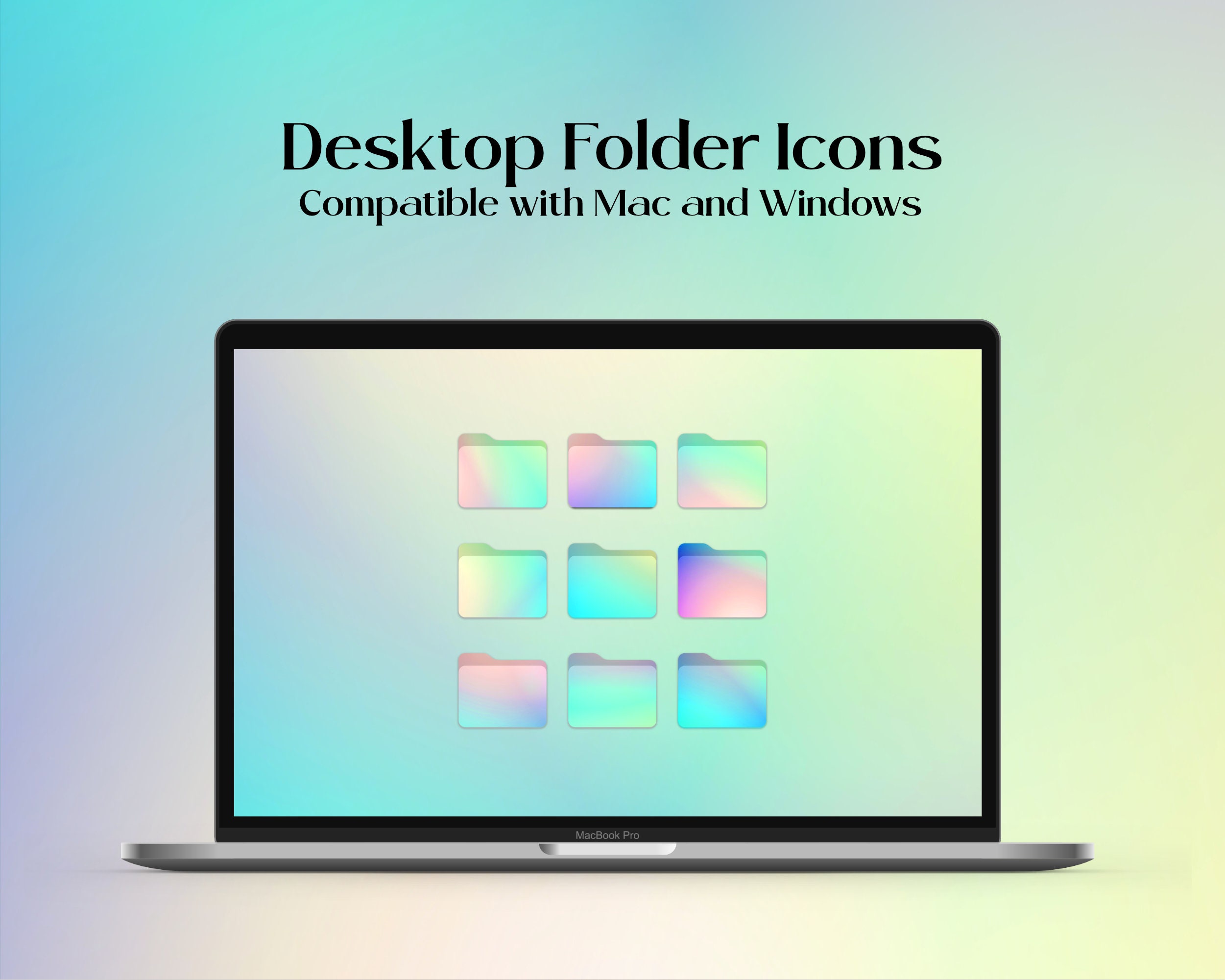 9 Holographic Foil Desktop Folder Icons for Mac & PC | Mac Icons ...