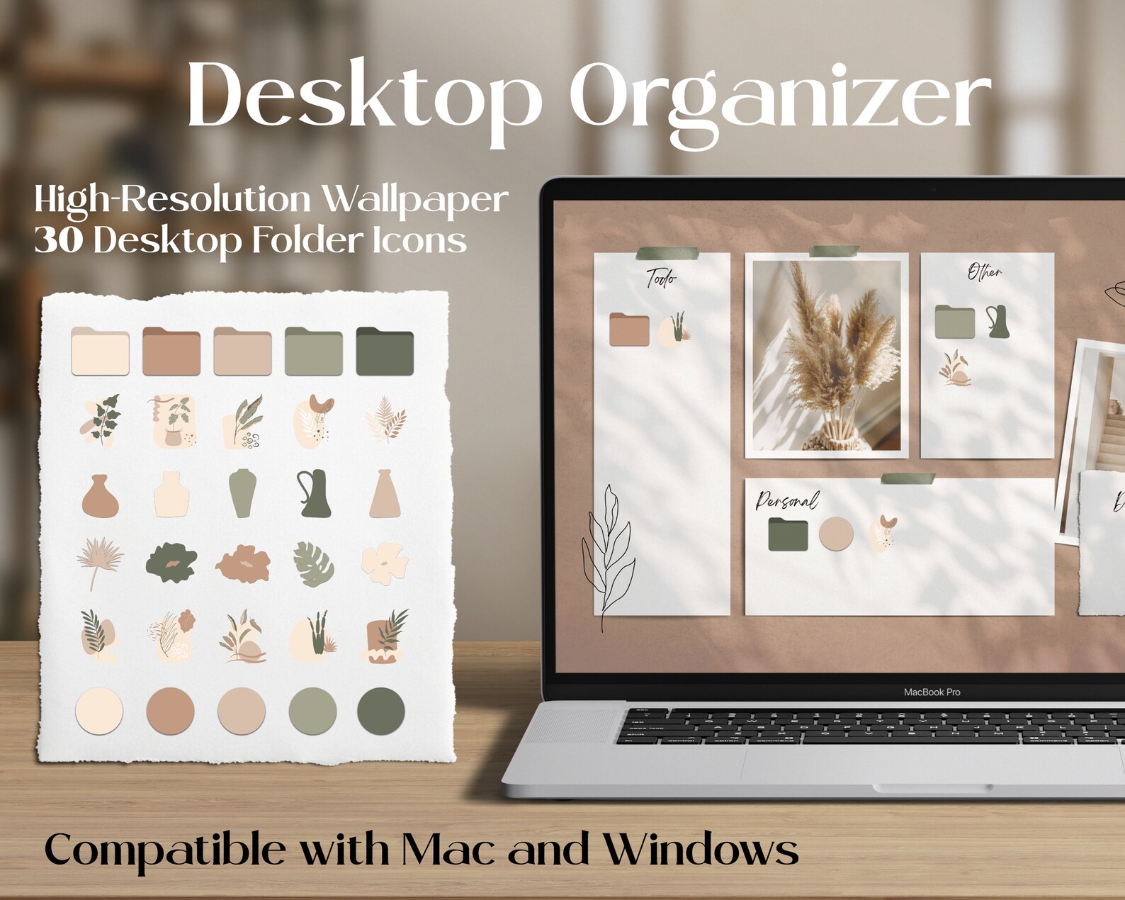 Desktop Organizer Wallpaper & Desktop Folder Icons for Mac and PC | Mac ...