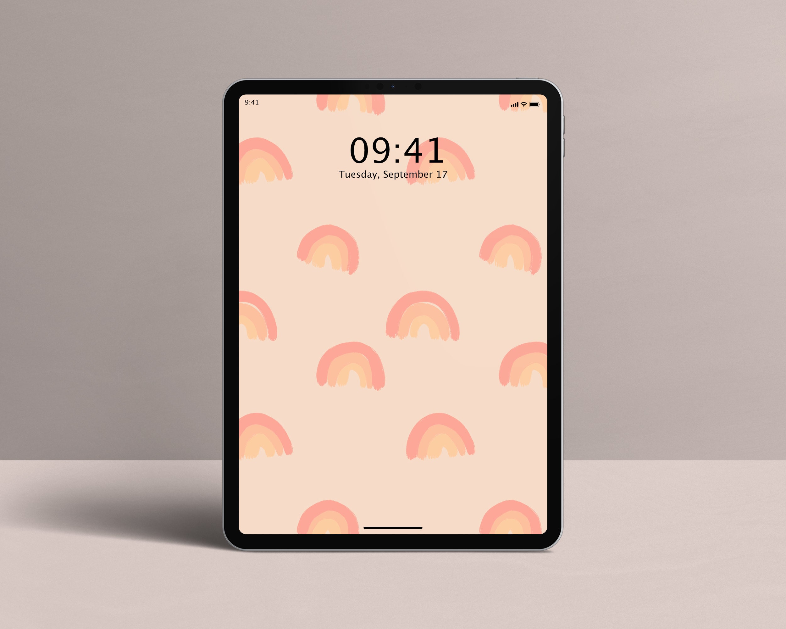 Retro Rainbow iPad Wallpaper Digital Download Orange Aesthetic ...