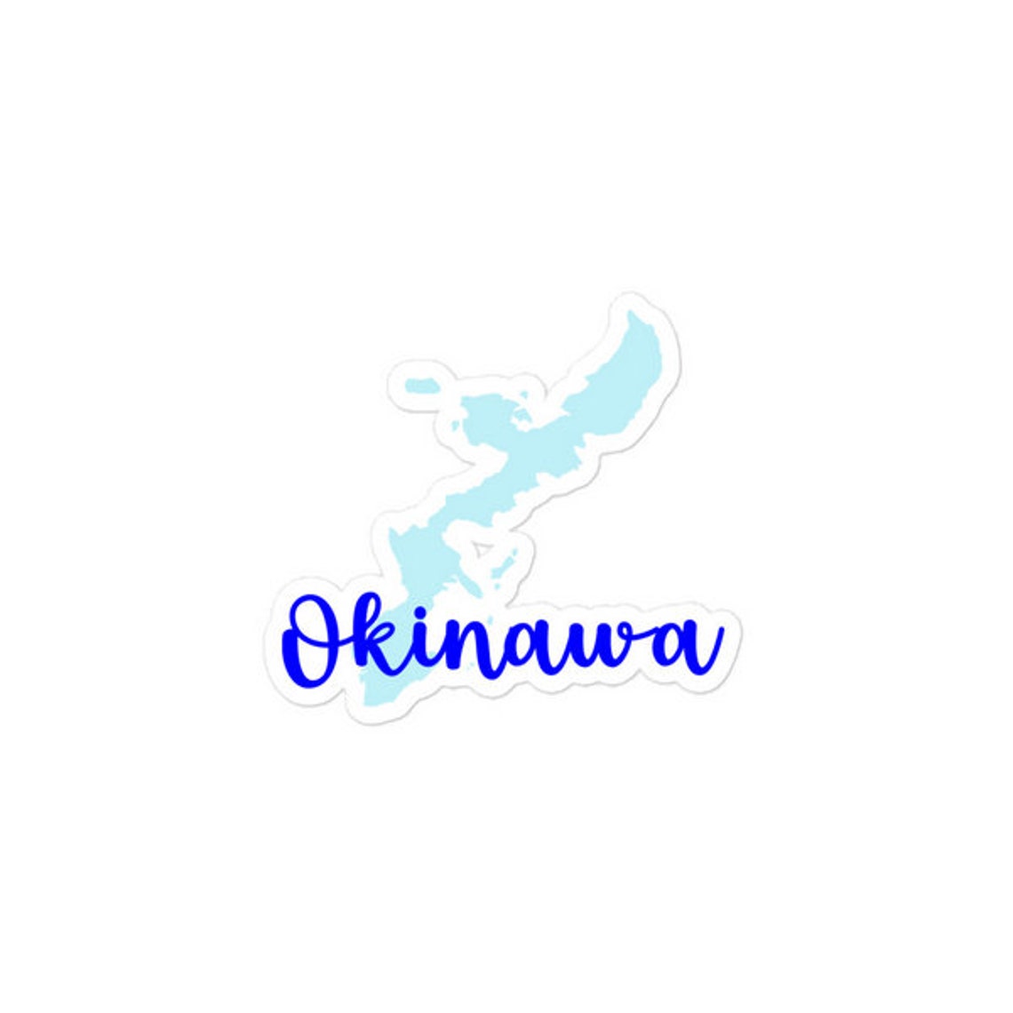 Okinawa Map Waterproof Sticker, Smartphone Decal, Laptop Decal, Travel ...