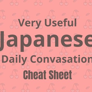 Japanese Conversation Cheat Sheet for Beginners - Etsy