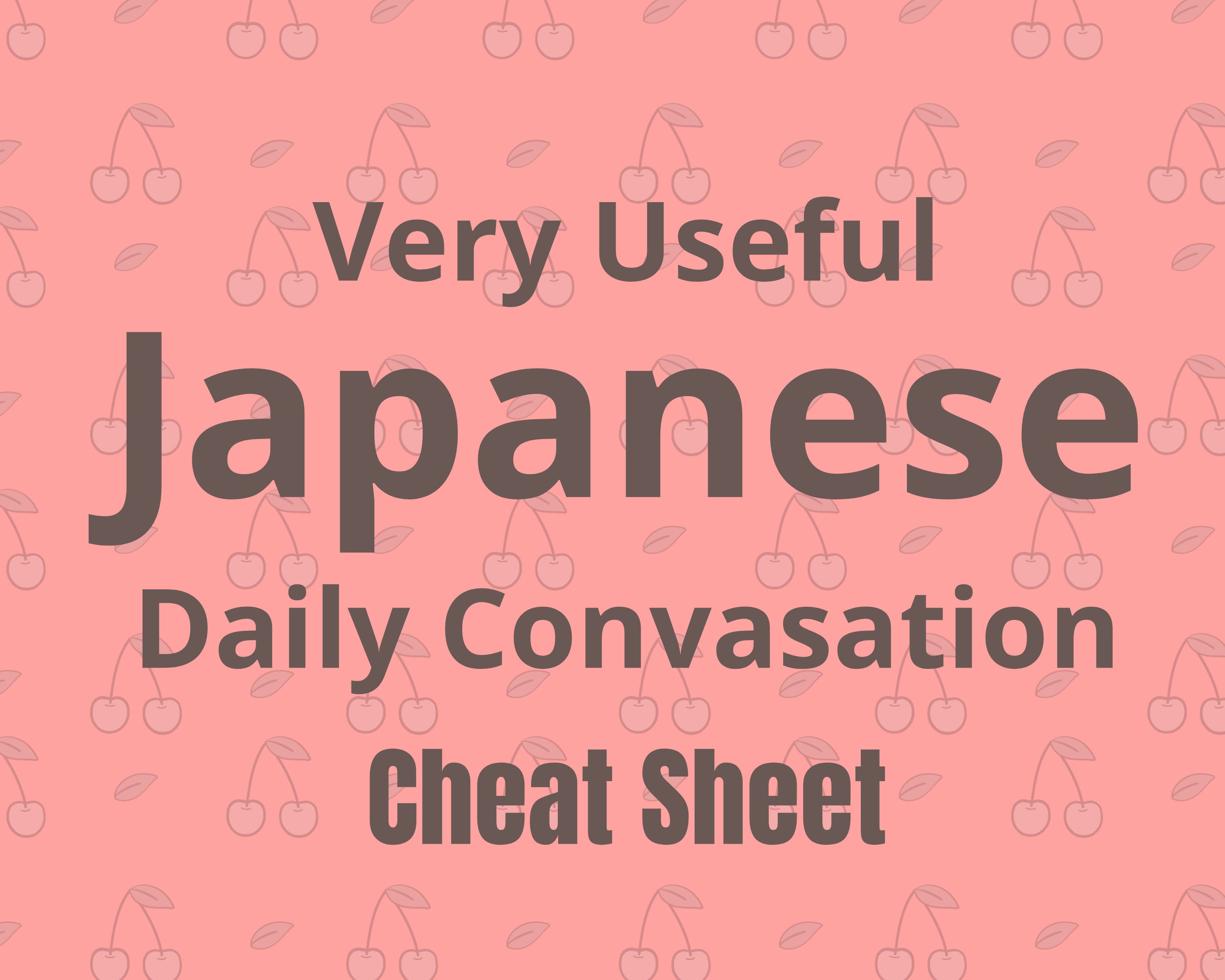Japanese Conversation Cheat Sheet for Beginners - Etsy