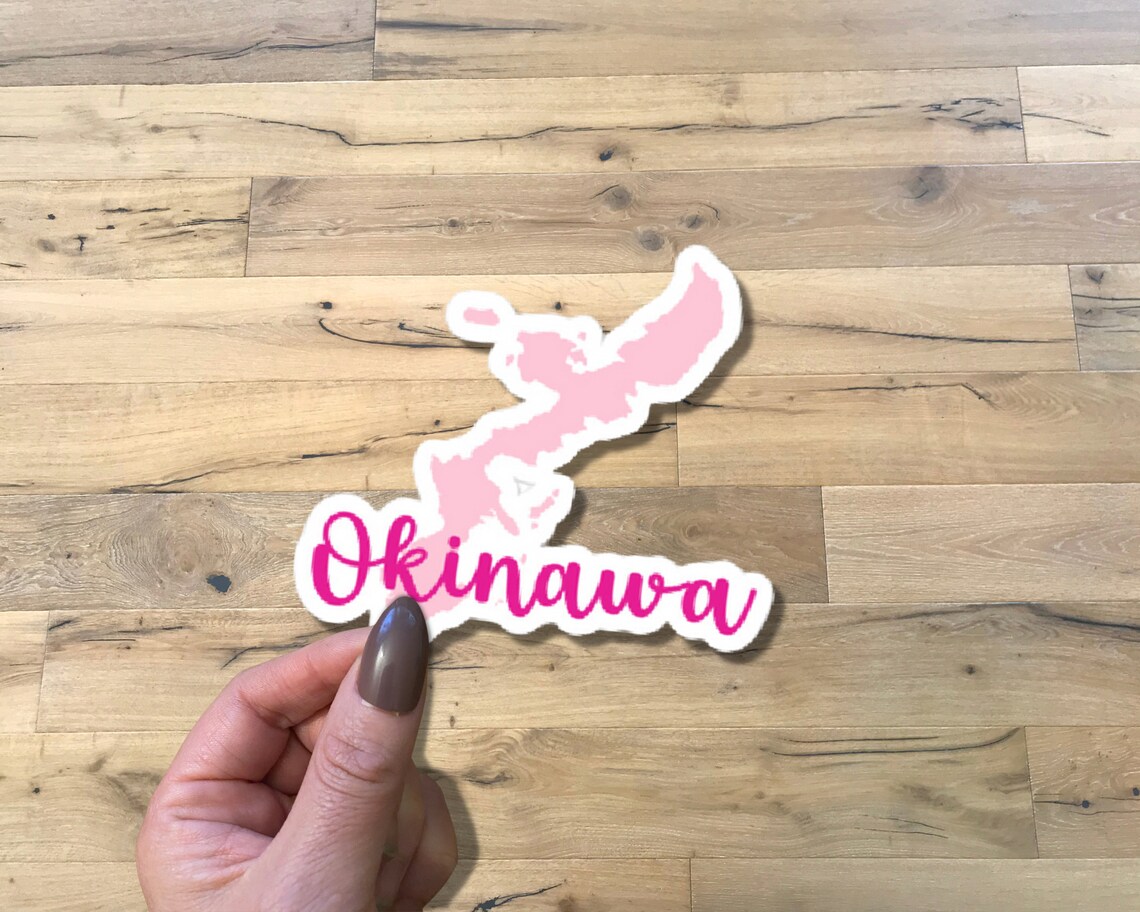 Okinawa Map Waterproof Sticker, Smartphone Decal, Laptop Decal, Travel ...