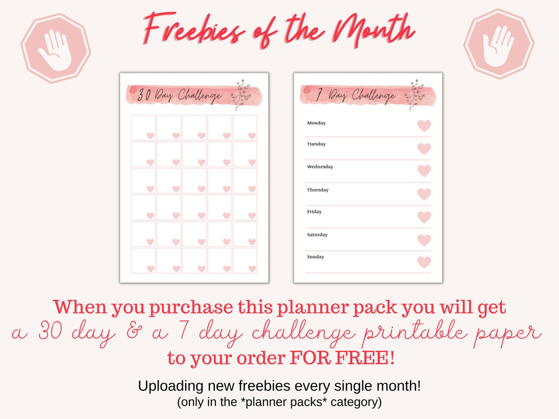 PLANNER BUNDLE: Printable Yearly, Monthly, Weekly, Daily planner, To do ...