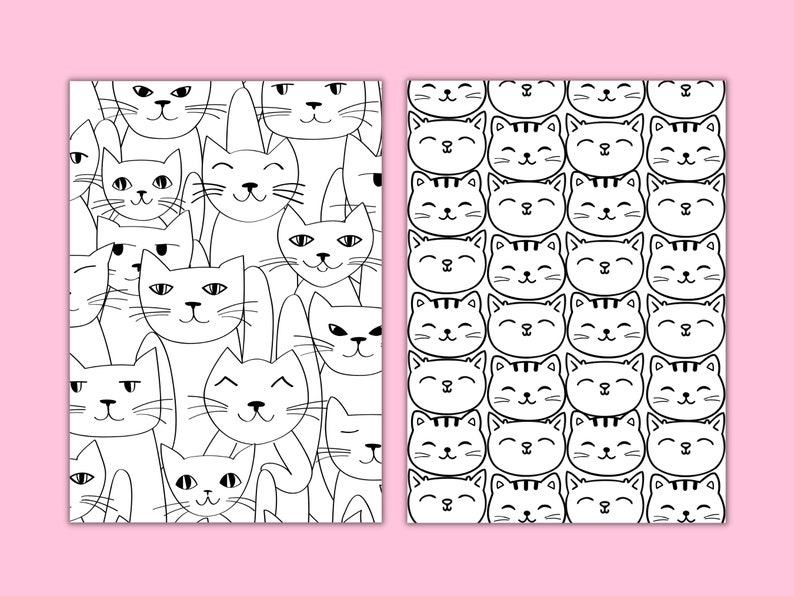 PRINTABLE COLORING PAGES | Kitty Cat Sketches & Drawings | Adult ...