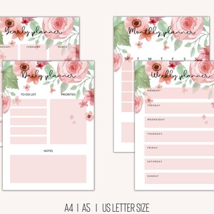 PLANNER BUNDLE: Printable Yearly, Monthly, Weekly, Daily planner, To do ...