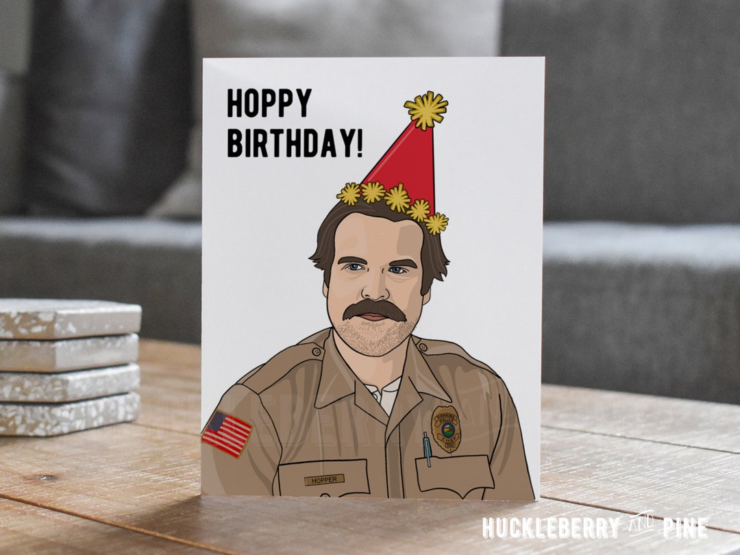 Funny Hopper Hoppy Birthday Card, Birthday Greeting Card, Greeting Card ...