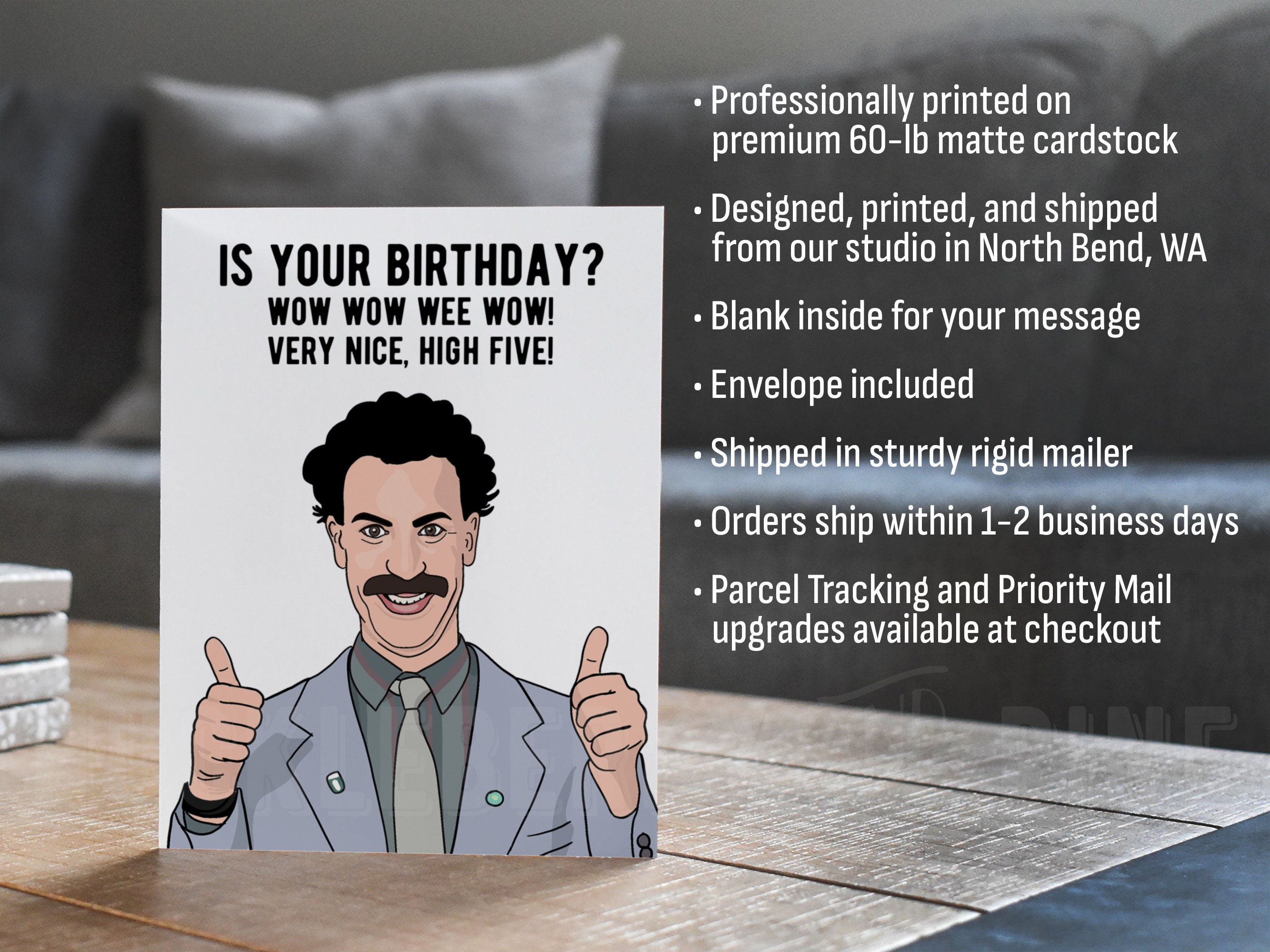 Borat Birthday Card, is Your Birthday? Very Nice, Borat Greeting Card ...