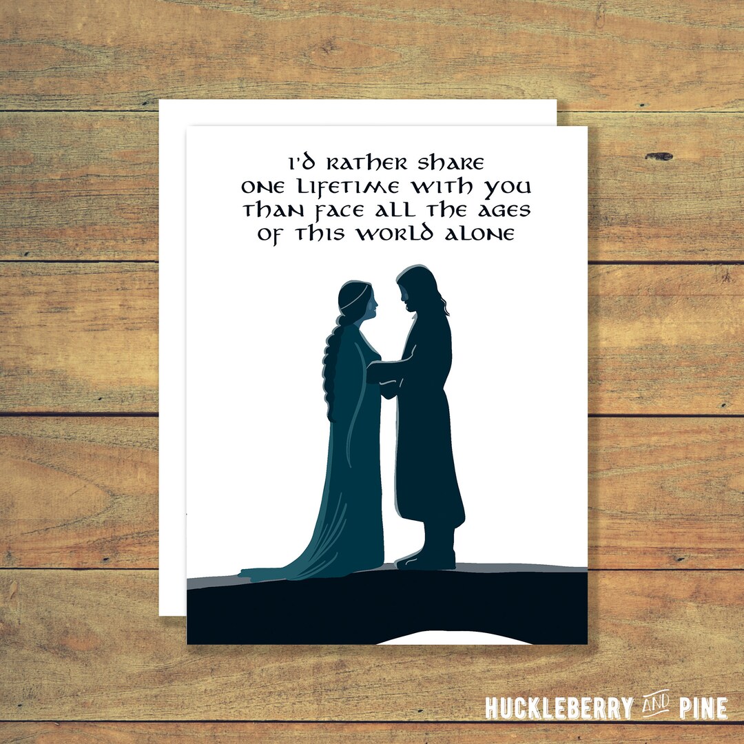 Aragorn and Arwen Anniversary Card Lord of the Rings Card - Etsy