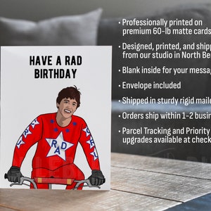 Rad Birthday Card, Rad Movie Cru Jones Birthday Card, 80's Movies ...