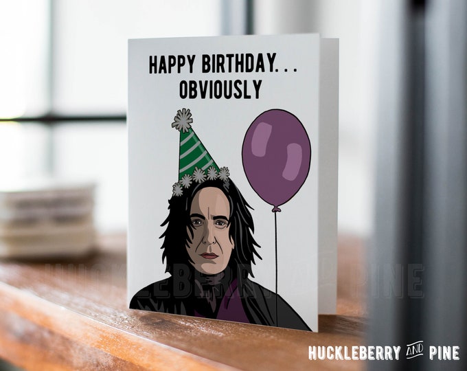 Funny Birthday Card, Happy Birthday, Wizard, Card for Fan, Pop Culture ...