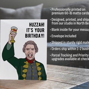 Funny Huzzah Birthday Card, the Great, Funny Birthday Card, Funny ...