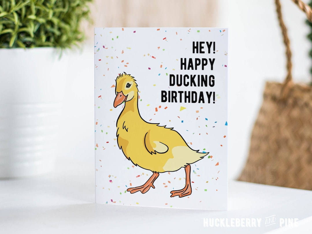 Happy Ducking Birthday! Autocorrect Funny Birthday Card, Birthday Humor ...