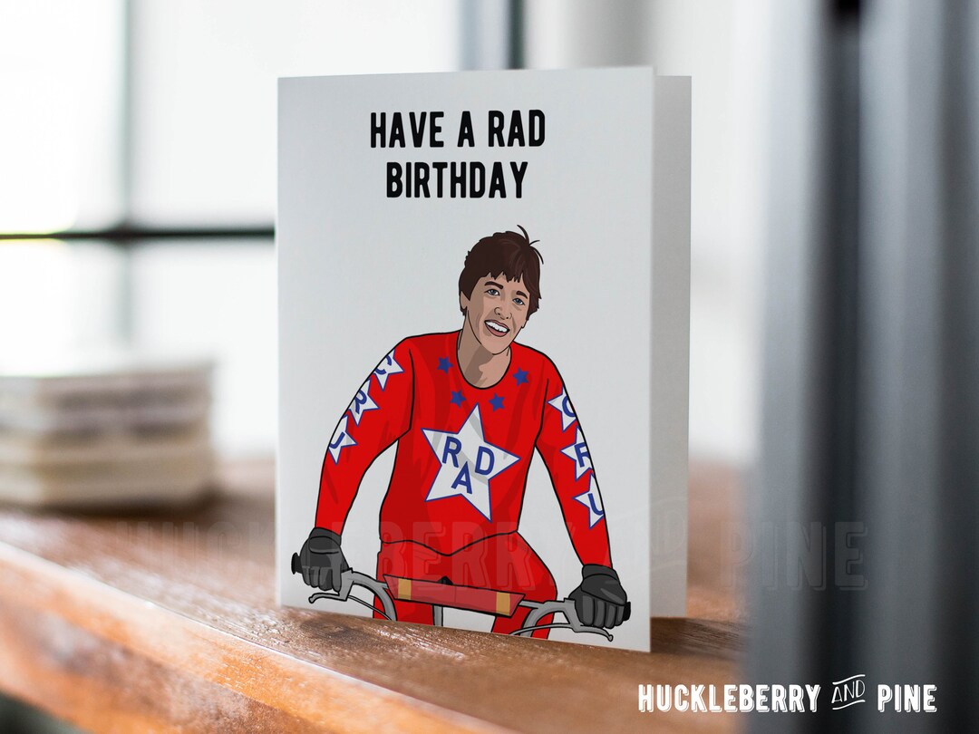 Rad Birthday Card, Rad Movie Cru Jones Birthday Card, 80's Movies ...