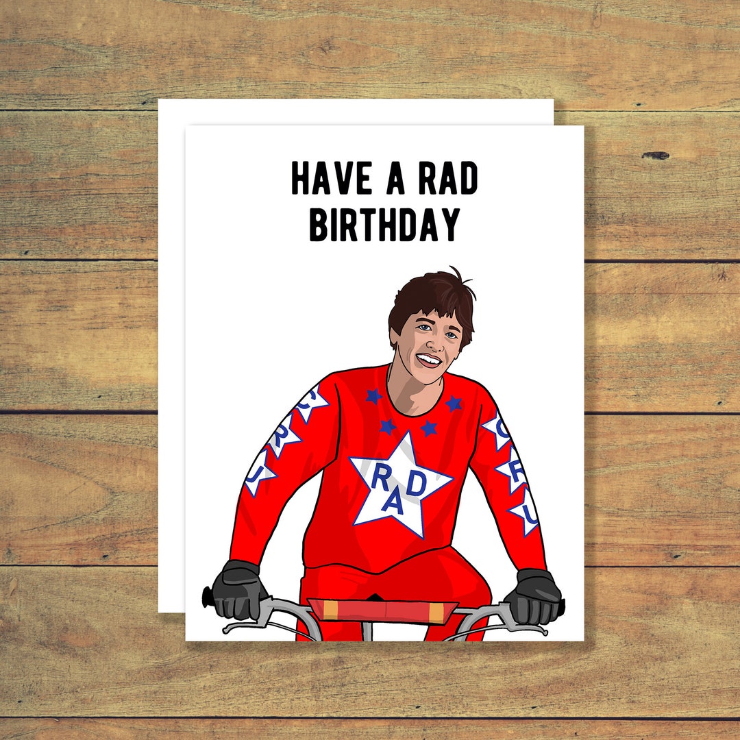 Rad Birthday Card Rad Movie Cru Jones Birthday Card 80's - Etsy