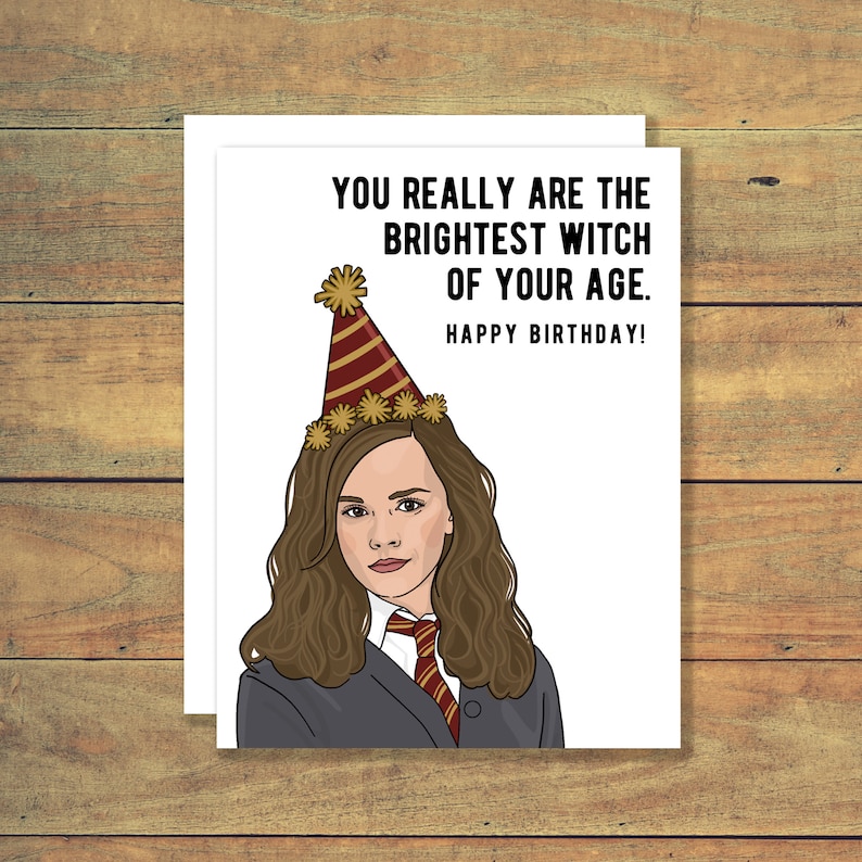 Brightest Witch Happy Birthday Card Wizard Birthday Card - Etsy