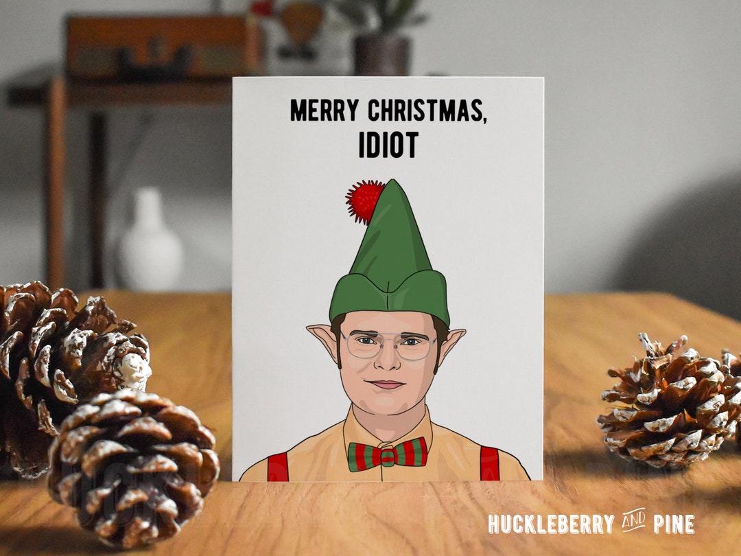 Dwight Merry Christmas Idiot Card, Dwight Shrute, Funny Christmas Card ...