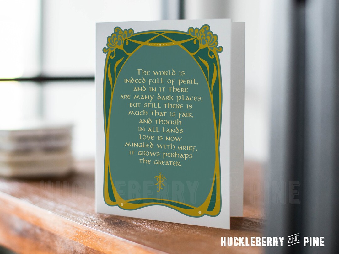 Love and Grief Mingled, Lord of the Rings Card, Loss and Grief Card ...