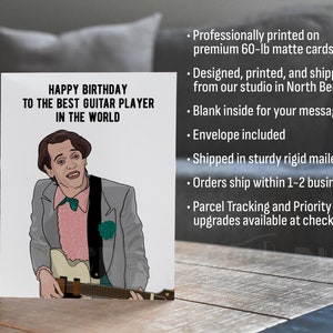 Wedding Singer Birthday Card, Best Guitar Player, Adam Sandler, Steve ...