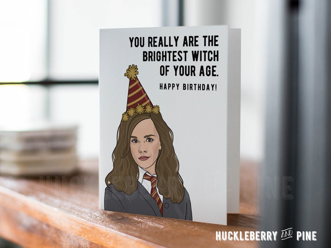 Brightest Witch Happy Birthday Card, Wizard Birthday Card, Funny ...