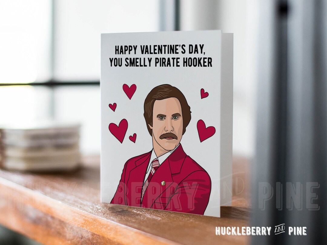 Funny Ron News Anchor Valentine's Day Card, Smelly Pirate Hooker, Movie ...