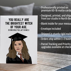 Brightest Witch Graduation Card, Wizard Graduation Card, Graduation ...