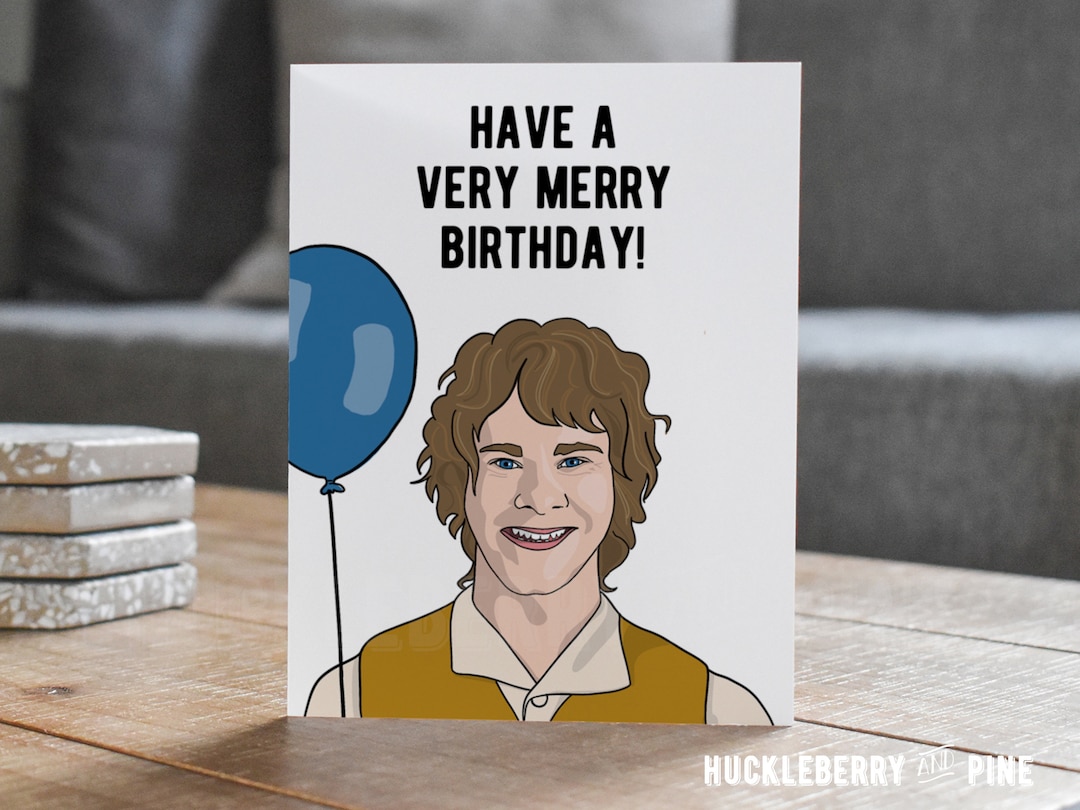 Merry Birthday Card, Lord of the Rings Card, Hobbit, Movie Greeting ...