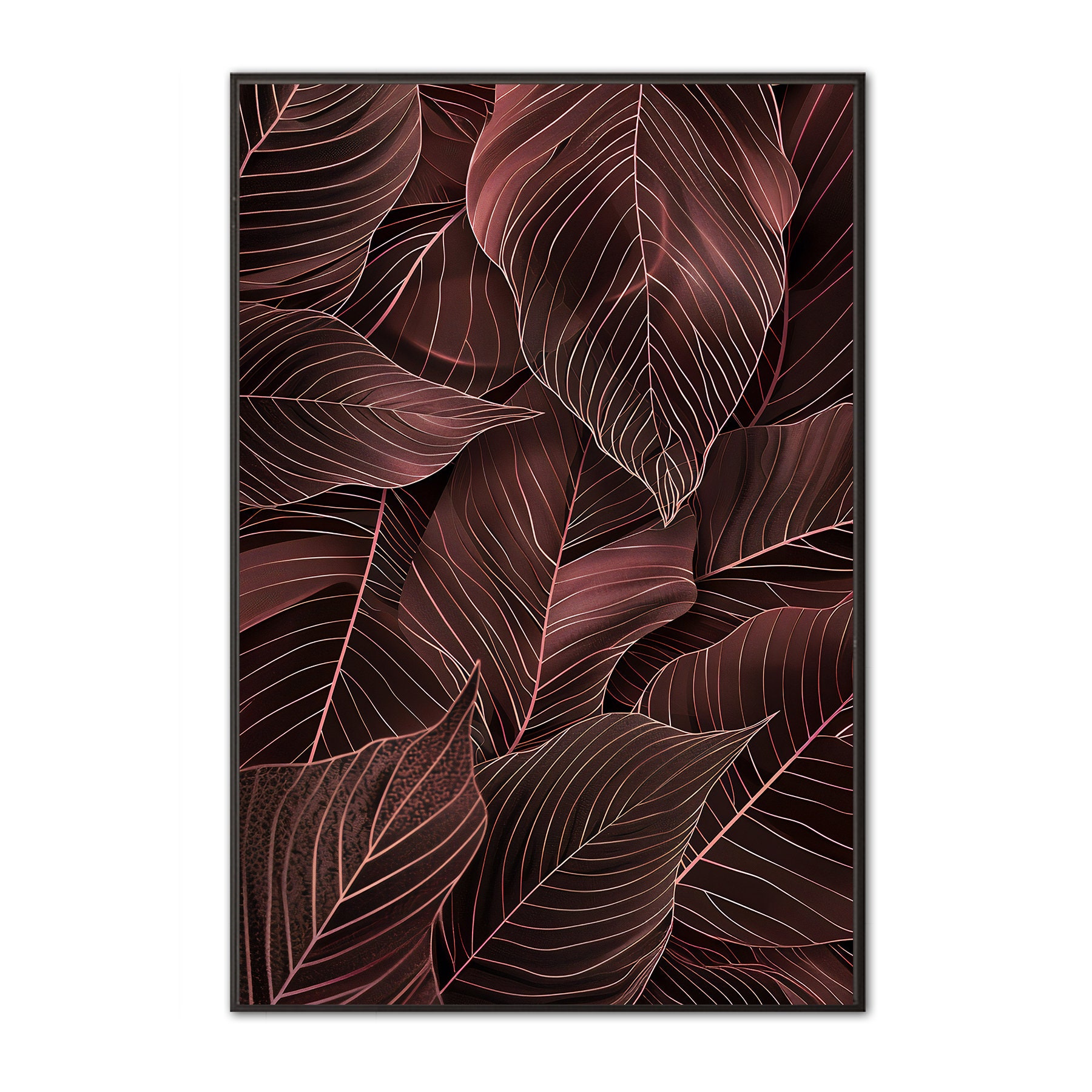 Botanical Leaves Printable Art Set Set of 2 Prints, Modern Wall Artwork ...